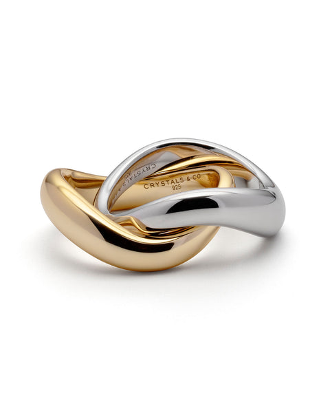 Gold & Silver Flow Ring set – crystalsandco